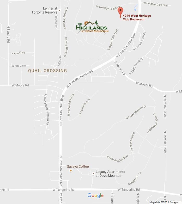Map and Directions - The Highlands at Dove Mountain
